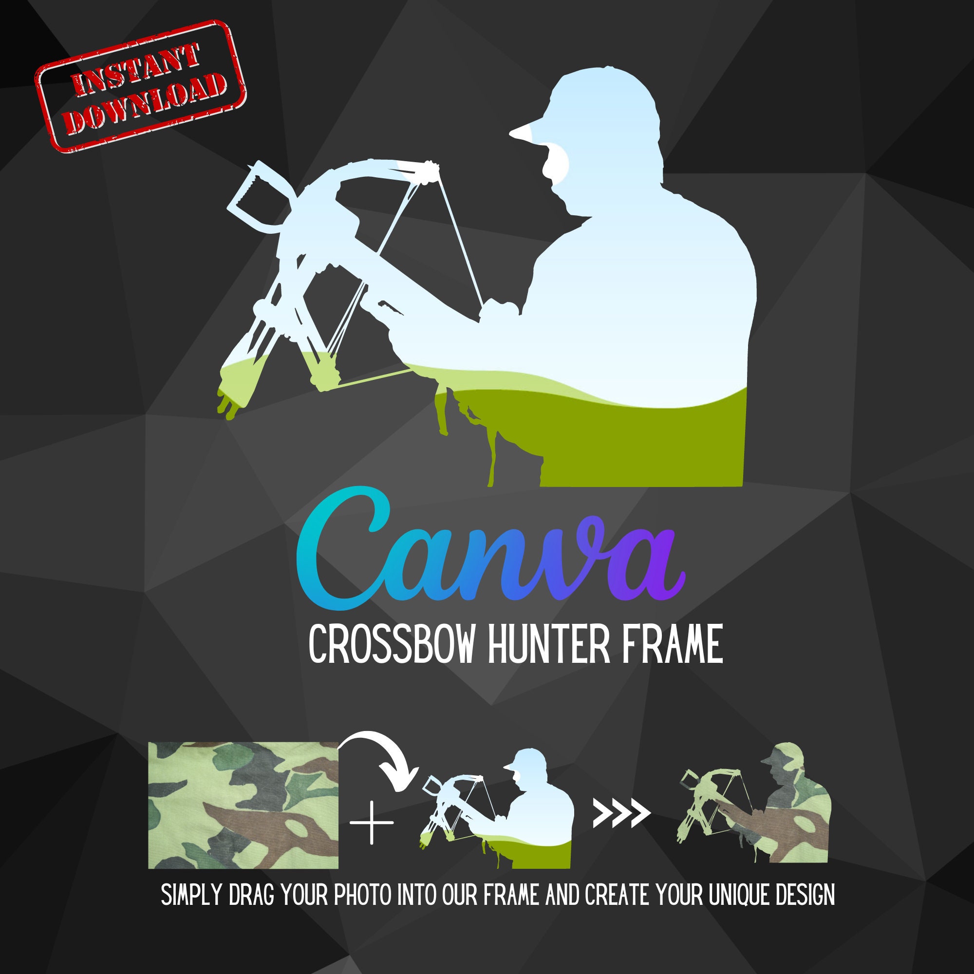 Crossbow Hunter Canva Frame Template for Making Your Own Custom Designs ...