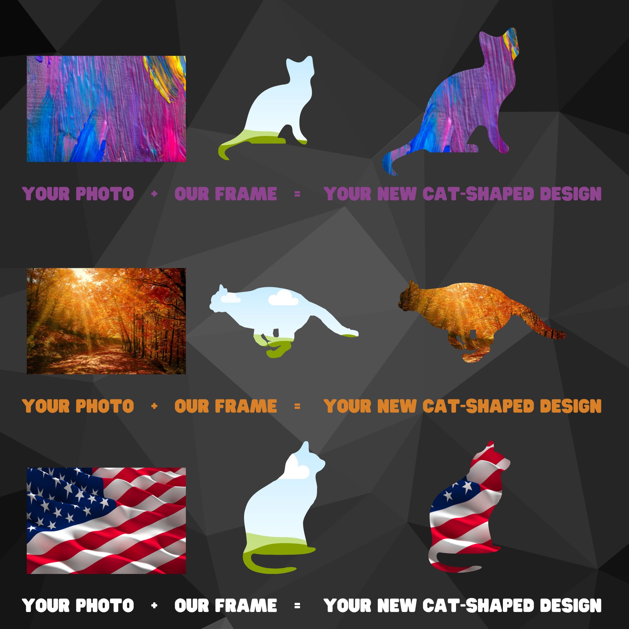 6 Cat Frame Canva Template - Etsy