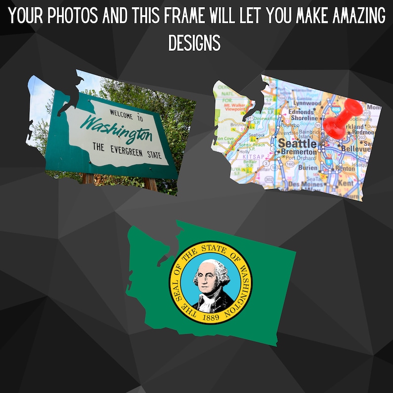 Washington State Canva Frame Template - Etsy