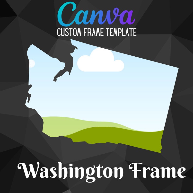 Washington State Canva Frame Template - Etsy
