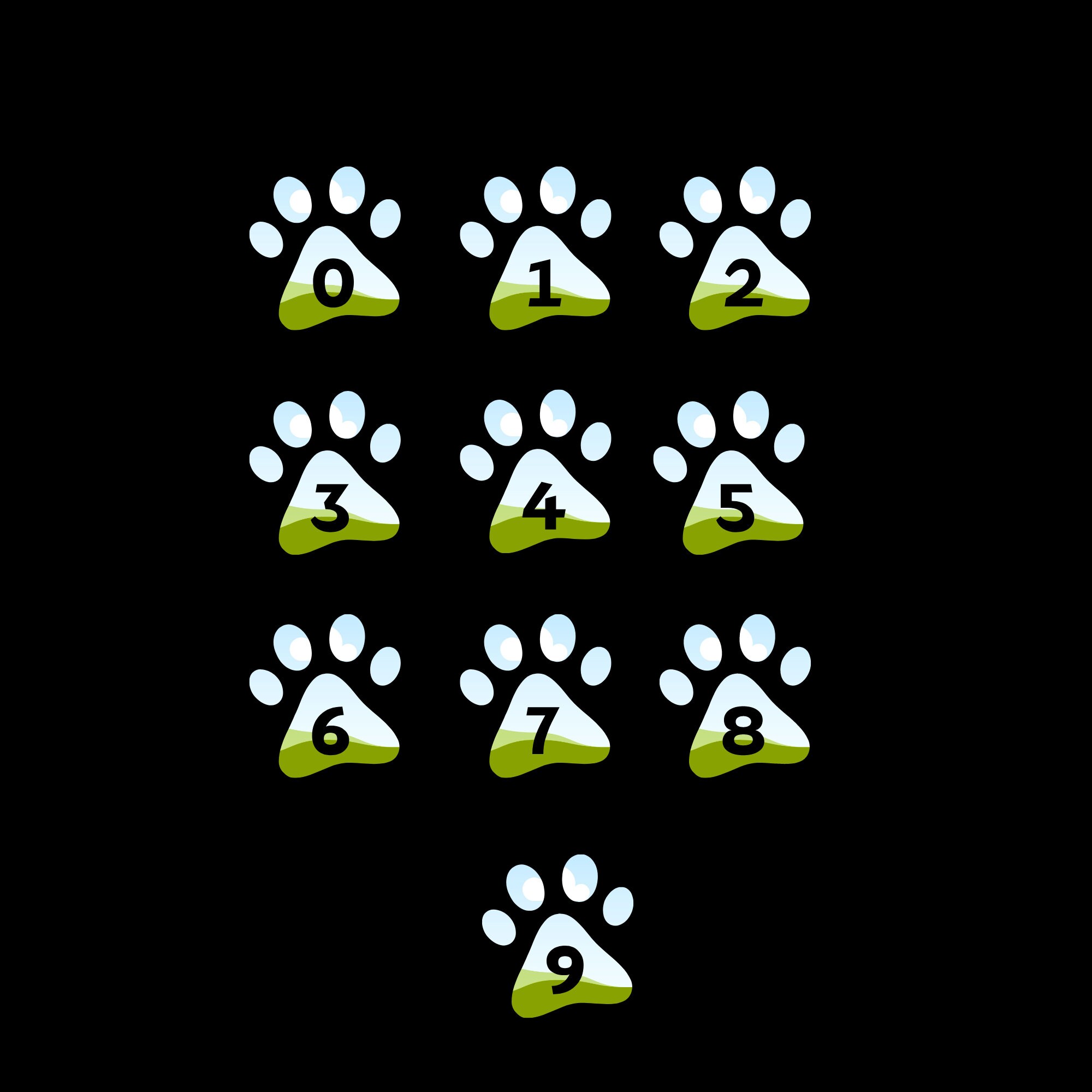 Drop and Drag Paw Prints Font Canva Frames Template A-z Uppercase and ...