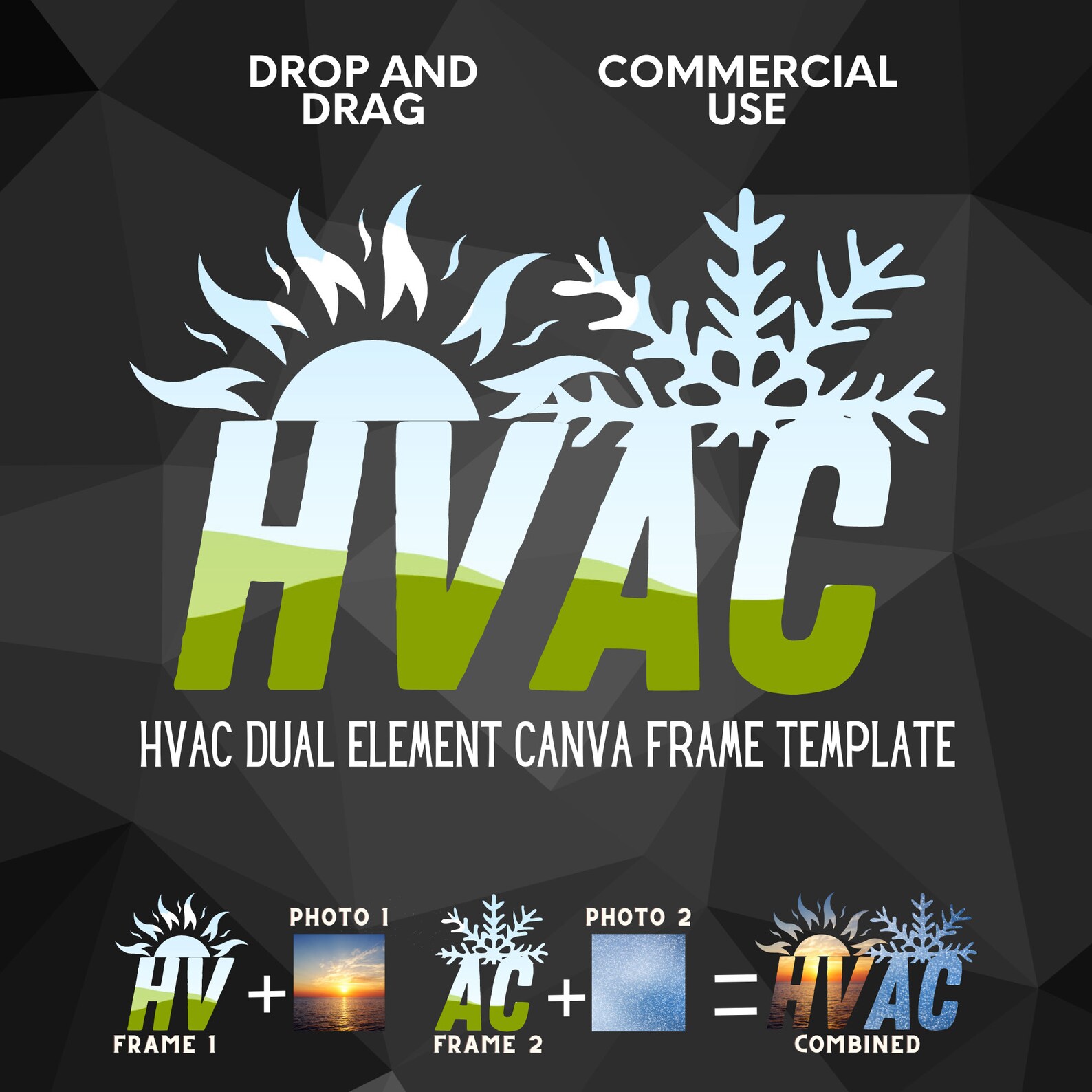 HVAC LOGO Canva Frame Template. Make You Own Logo Stickers or Promos ...
