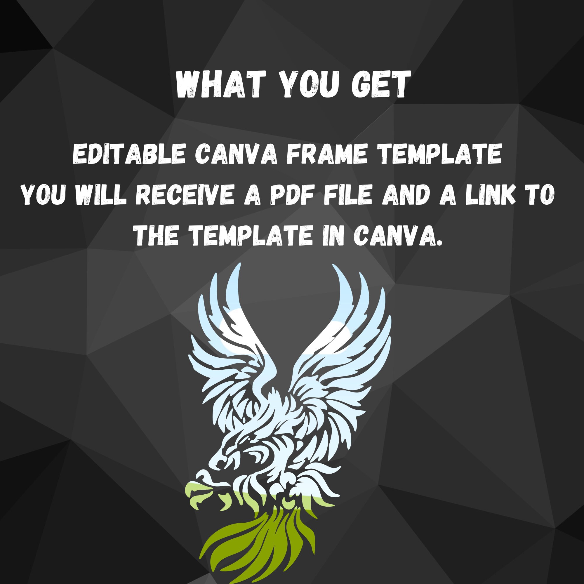 Tribal Eagle Canva Frame Template Commercial Use and Unlimited Designs ...
