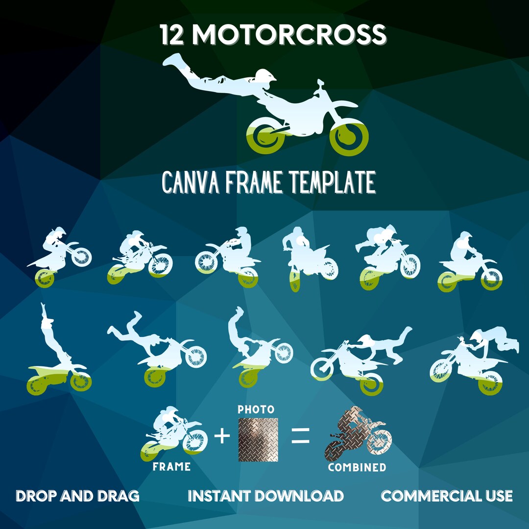 Motocross Canva Frame Template Commercial Use and Unlimited - Etsy