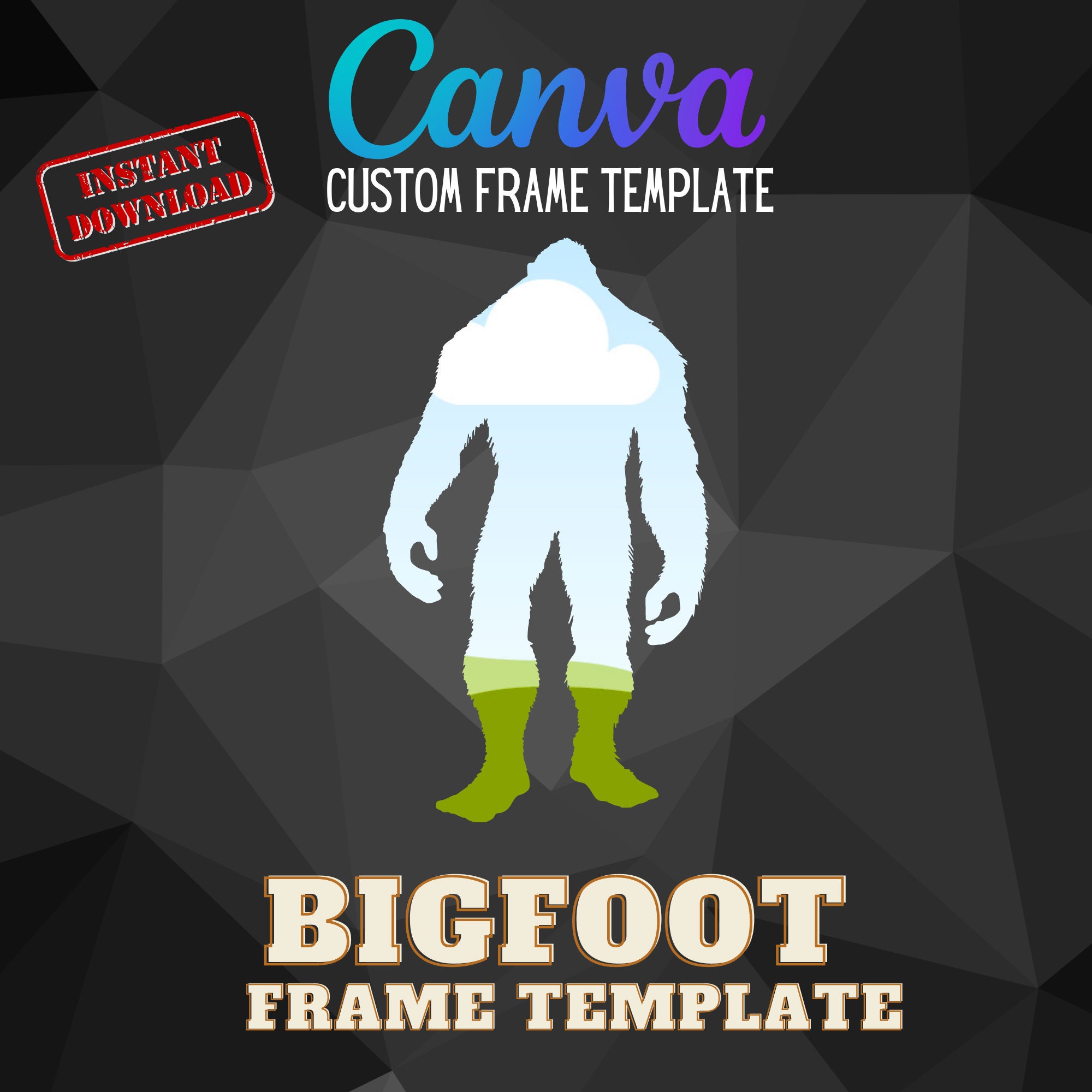 Custom Bigfoot Canva Frame Template - Etsy
