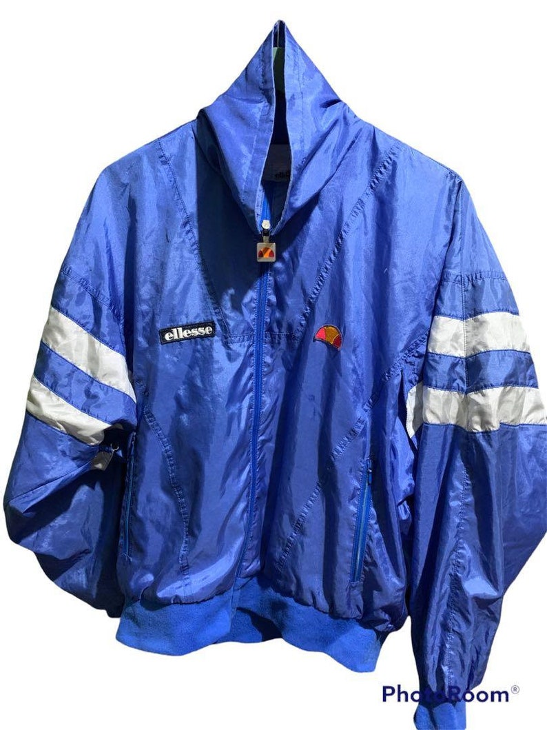Ellesse Jacket Vintage Windbreaker Big Logo Stripe XL 02 - Etsy