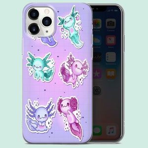 Axolotl Phone Case, Cute Axolotls, Colourful and Funny Axolotl, Amazing ...