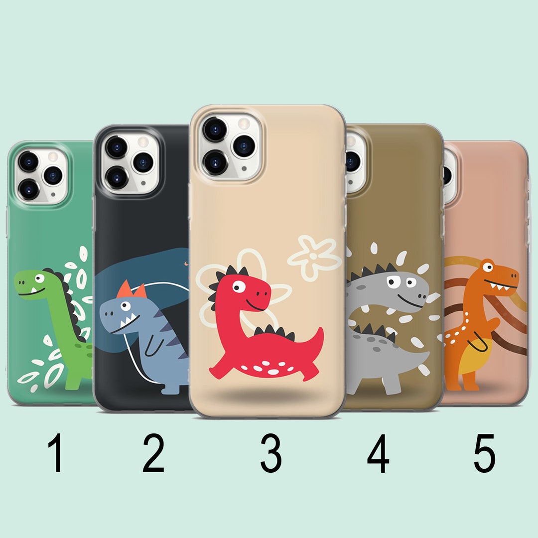Cute Dinosaur Illustration Phone Case, Funny Dinosaur, Baby Dinosaur ...