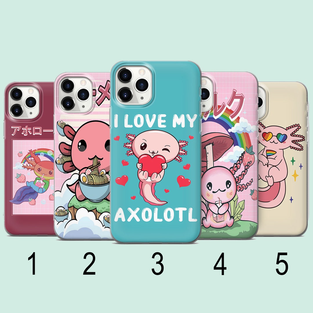 Axolotl Phone Case, Cute Axolotls, Colourful and Funny Axolotl, Amazing ...