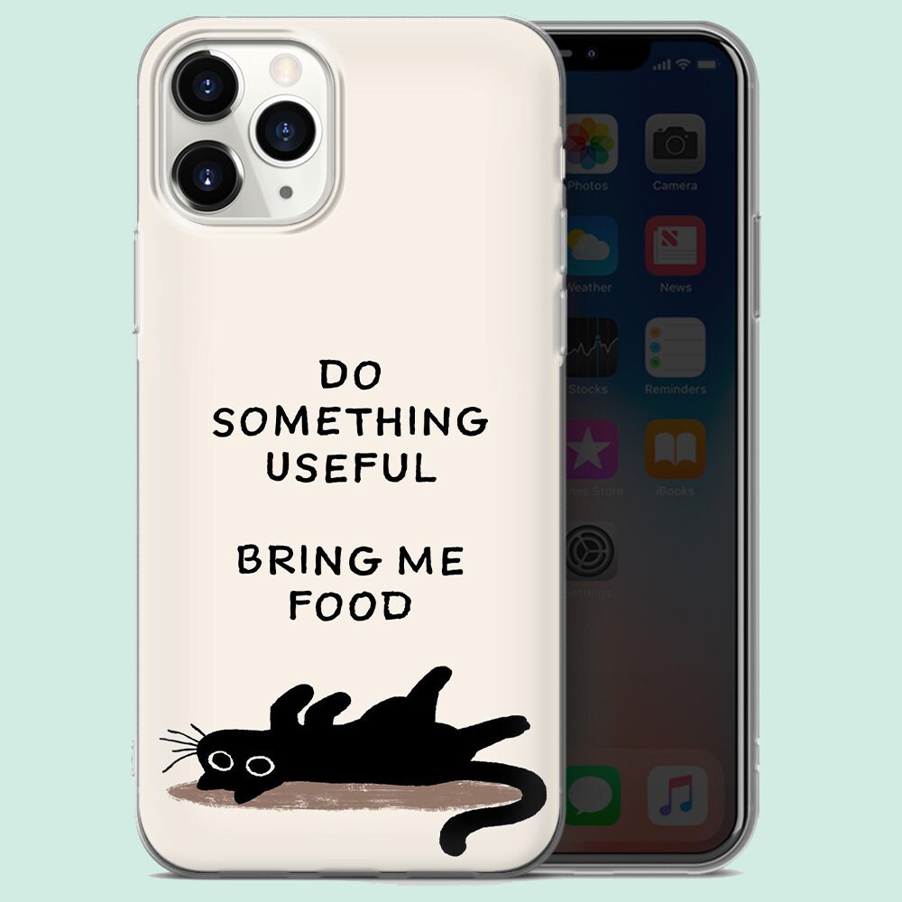 Cute Cat Meme Illustration Phone Case Funny Cats Quotes - Etsy