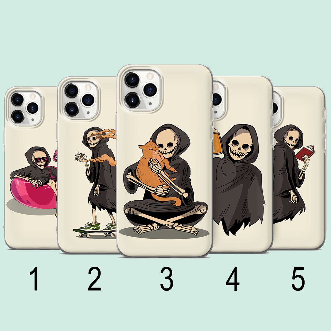 Grim Reaper Phone Case, Cute Grim Reaper, Spooky Halloween Phone Case ... Grim Reaper Phone Case, Cute Grim Reaper, Spooky Halloween Phone Case ...