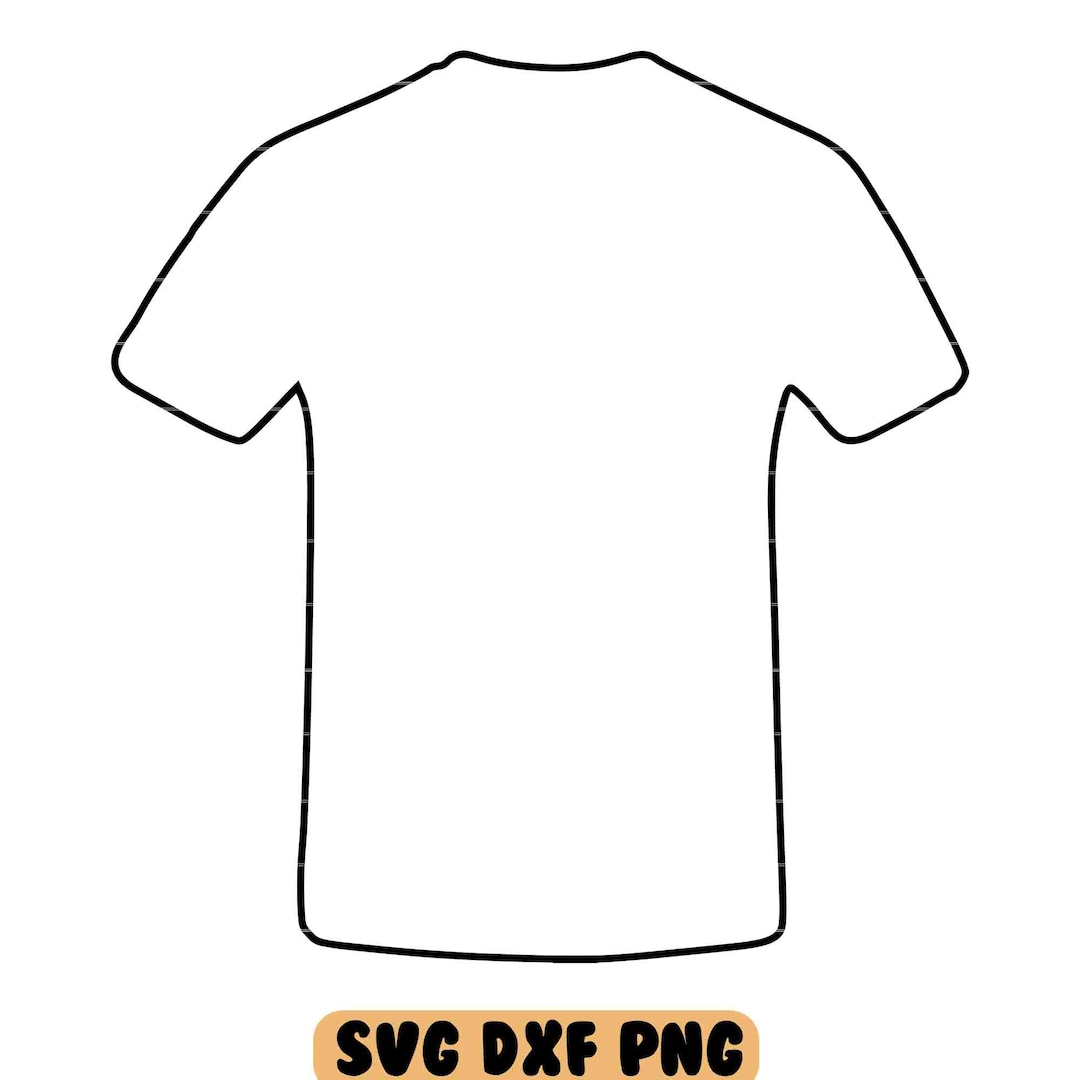 Tshirt Outline SVG Cut File DXF Png Eps Pdf - Etsy