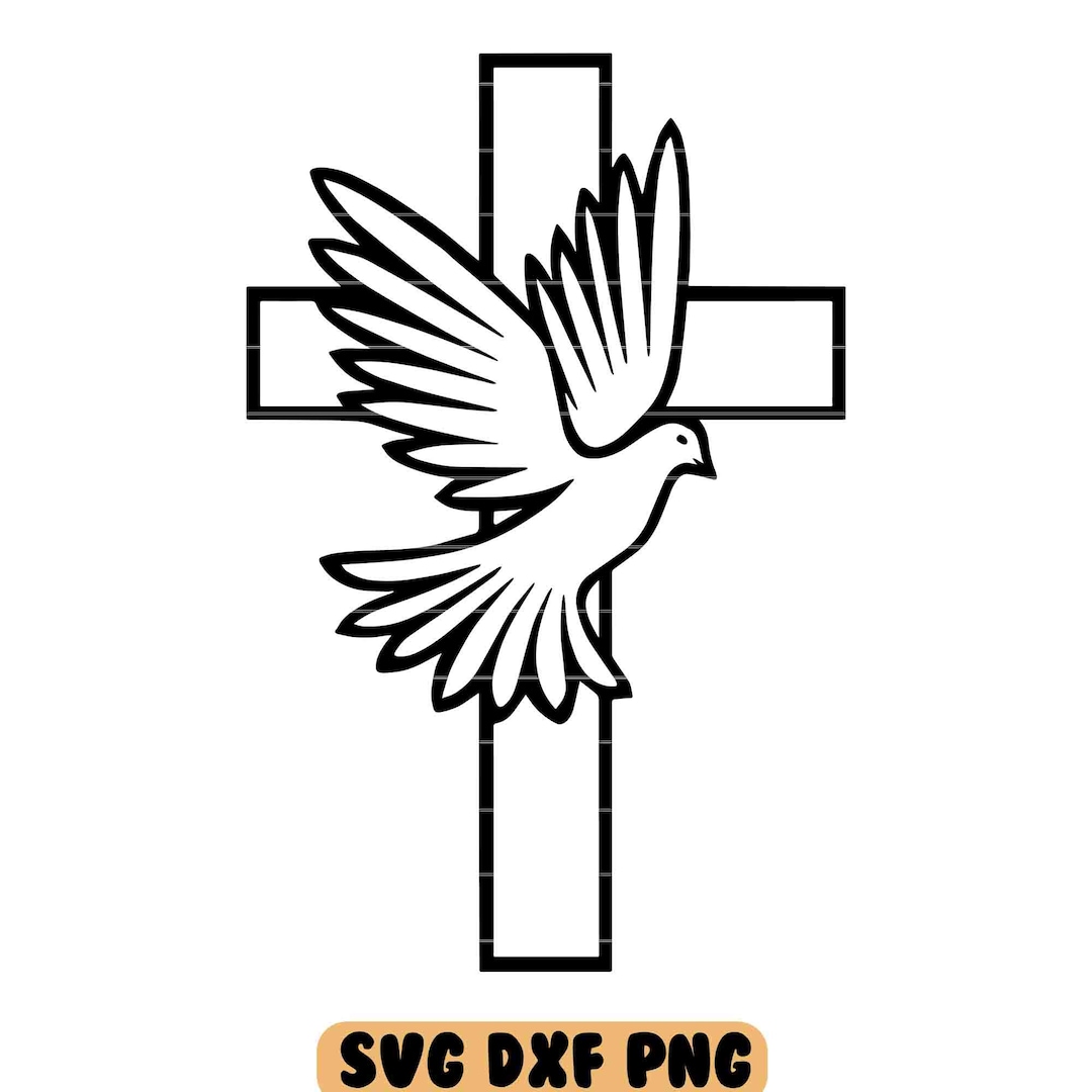 Croix et colombe SVG coupe fichier DXF Png Eps Pdf - Etsy France
