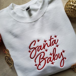Custom Embroidered Santa Baby Sweatshirt - Unisex Christmas Sweater - Etsy