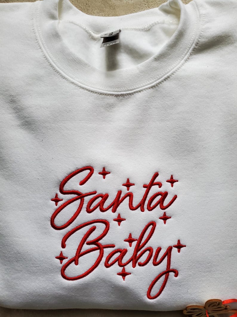 Custom Embroidered Santa Baby Sweatshirt - Unisex Christmas Sweater - Etsy