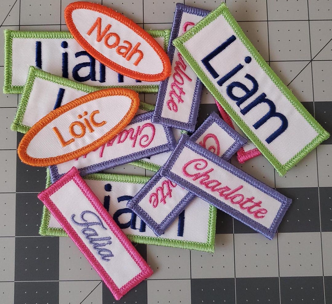 Custom Embroidered Iron-on, Sew-on Name Tag Patch for Coveralls, Shirts ...
