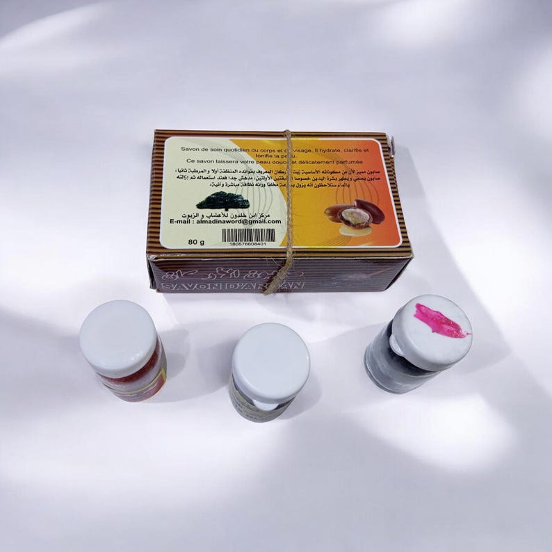 Authentic Moroccan Beauty Set - Argan Oil Soap, Nila Blue Powder, Aker ...
