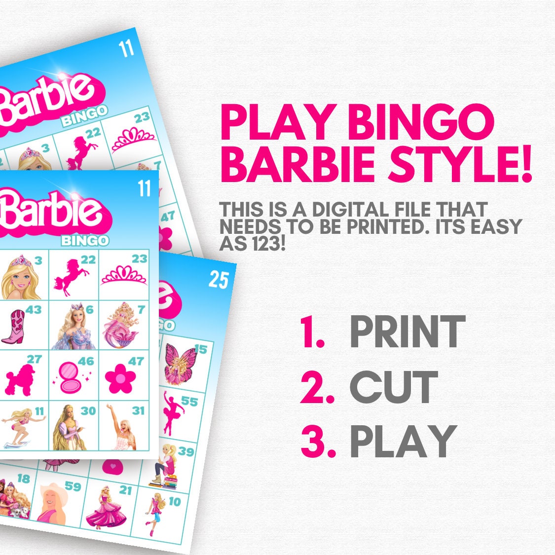 Doll Bingo, Barb Bingo - Etsy