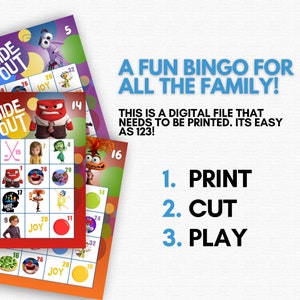 Inside Out Bingo Party Game, 20 Cards - Etsy