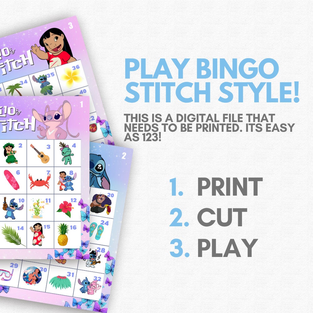 Lilo & Stitch Bingo, 20 Sheet Bingo - Etsy