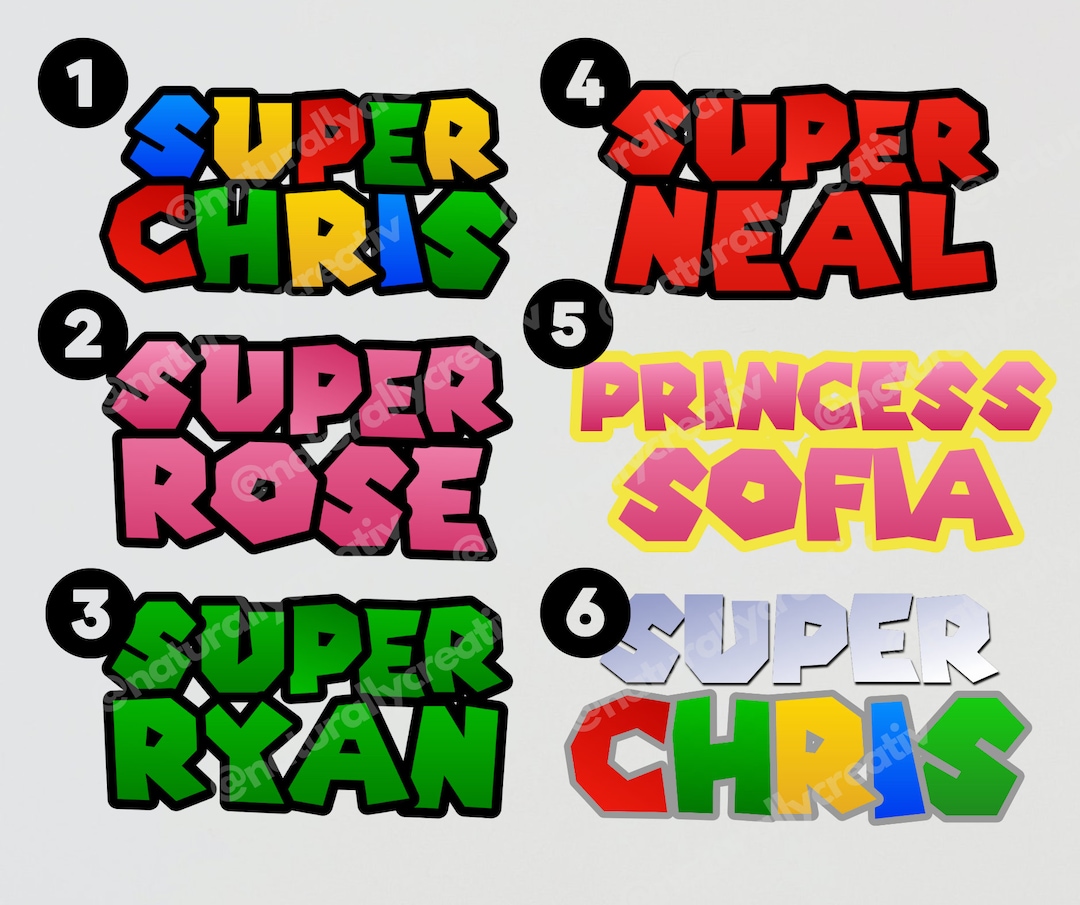 Logotipo de Super Mario nombre personalizado decoración de - Etsy México