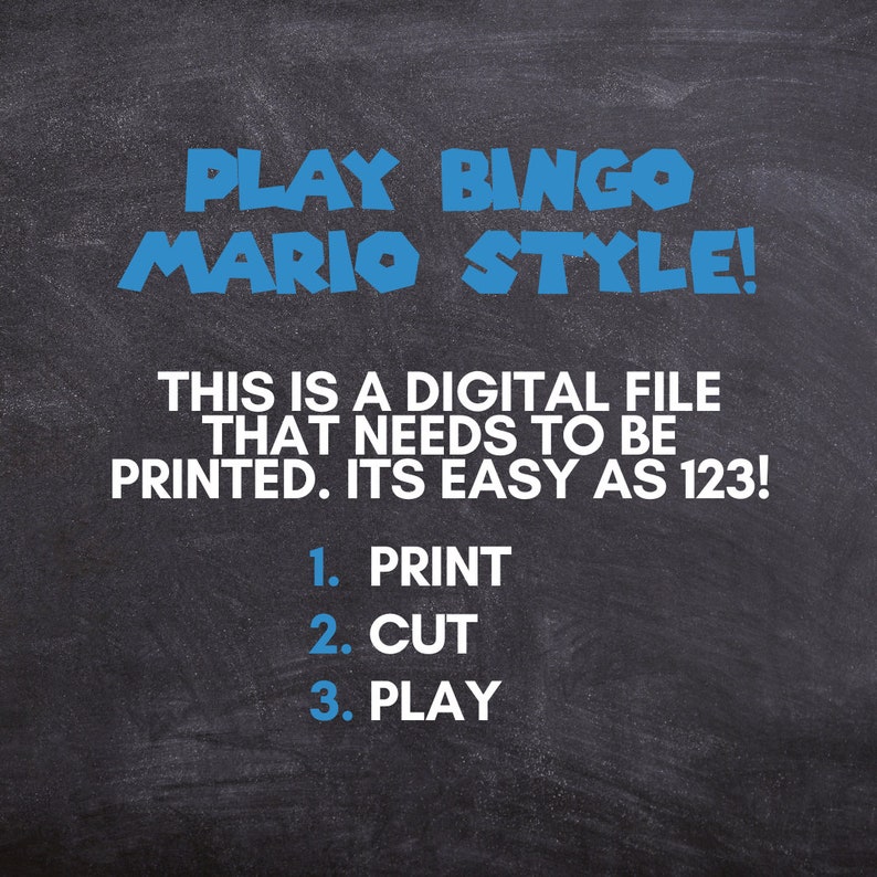 Super Mario Bingo Mario Movie Bingo Mario Birthday Party - Etsy