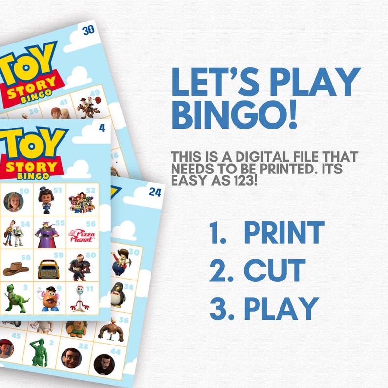 Toy Story Bingo | 30 Bingo Cards - Etsy