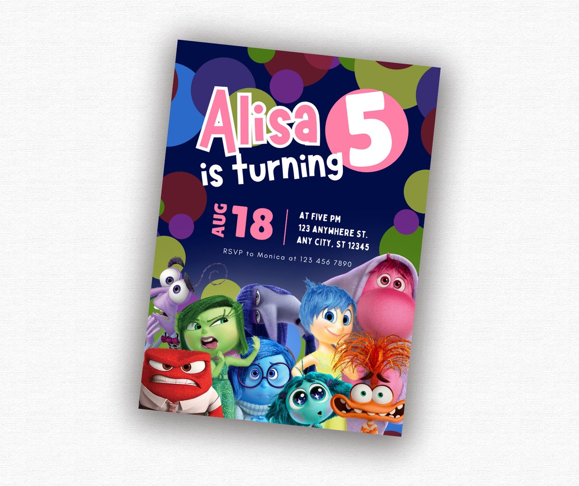 Inside Out Invitation, Inside Out Birthday Invitation - Etsy