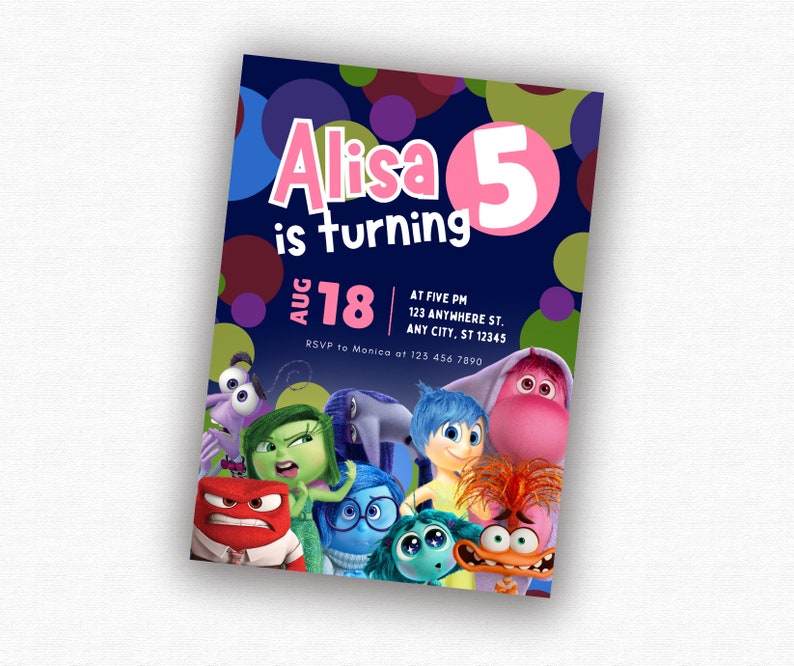 Inside Out Invitation, Inside Out Birthday Invitation - Etsy