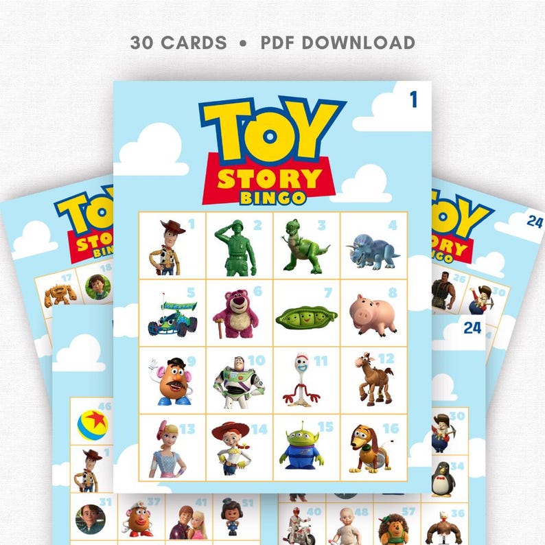Toy Story Bingo | 30 Bingo Cards - Etsy