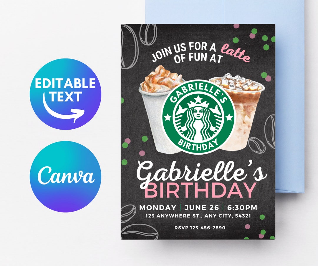 Coffee Invitation, Starbs Invitation - Etsy