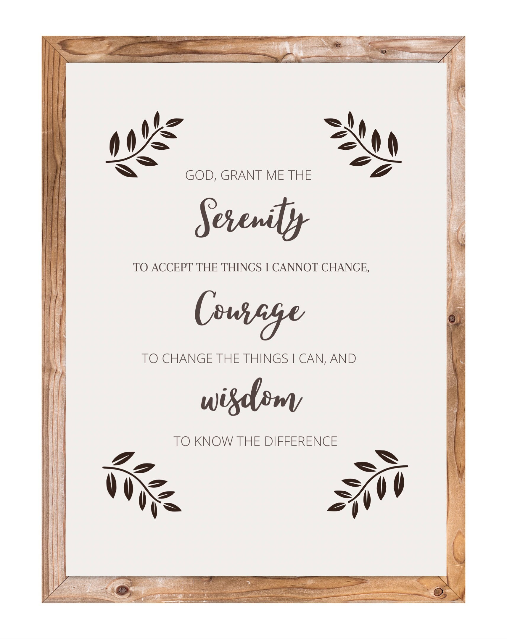 Serenity Prayer Wall Art Scripture Decor Digital Download | Etsy
