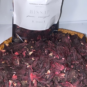 100% Organic Red Bissap - Hibiscus Flowers - Organic Dried Bissap Leaf ...
