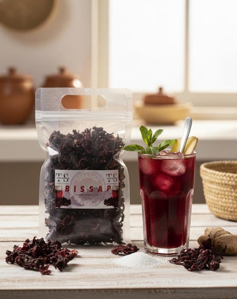 100% Organic Red Bissap - Karkadé - Hibiscus Flowers - Organic Dried ...