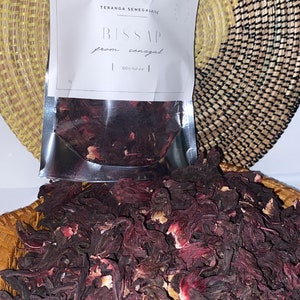 100% Organic Red Bissap - Hibiscus Flowers - Organic Dried Bissap Leaf ...