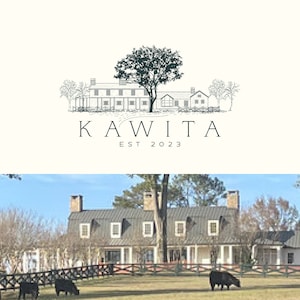 Custom Hand Drawn House Logo |custom Logo Design | Cottage Logo | Farm ...