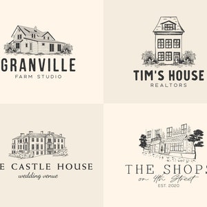 Custom Hand Drawn House Logo |custom Logo Design | Cottage Logo | Farm ...