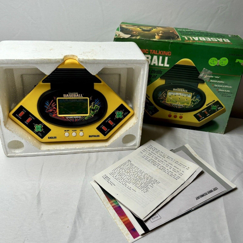 Vintage Electronic Talking Play by Play Baseball Handheld LCD Game ...