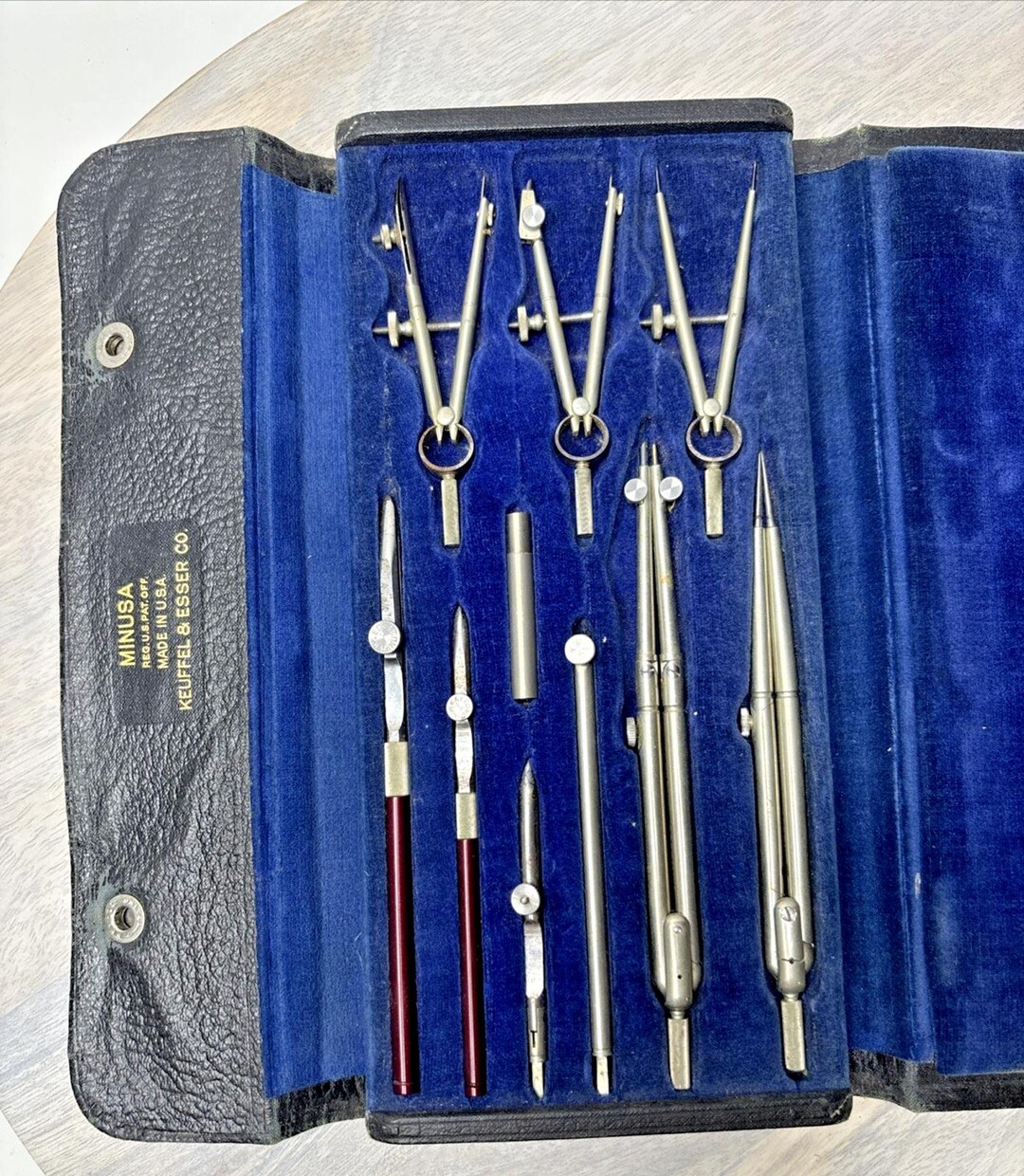 Vintage Minusa Drafting Compass Set – American Blueprint Co. – Complete ...