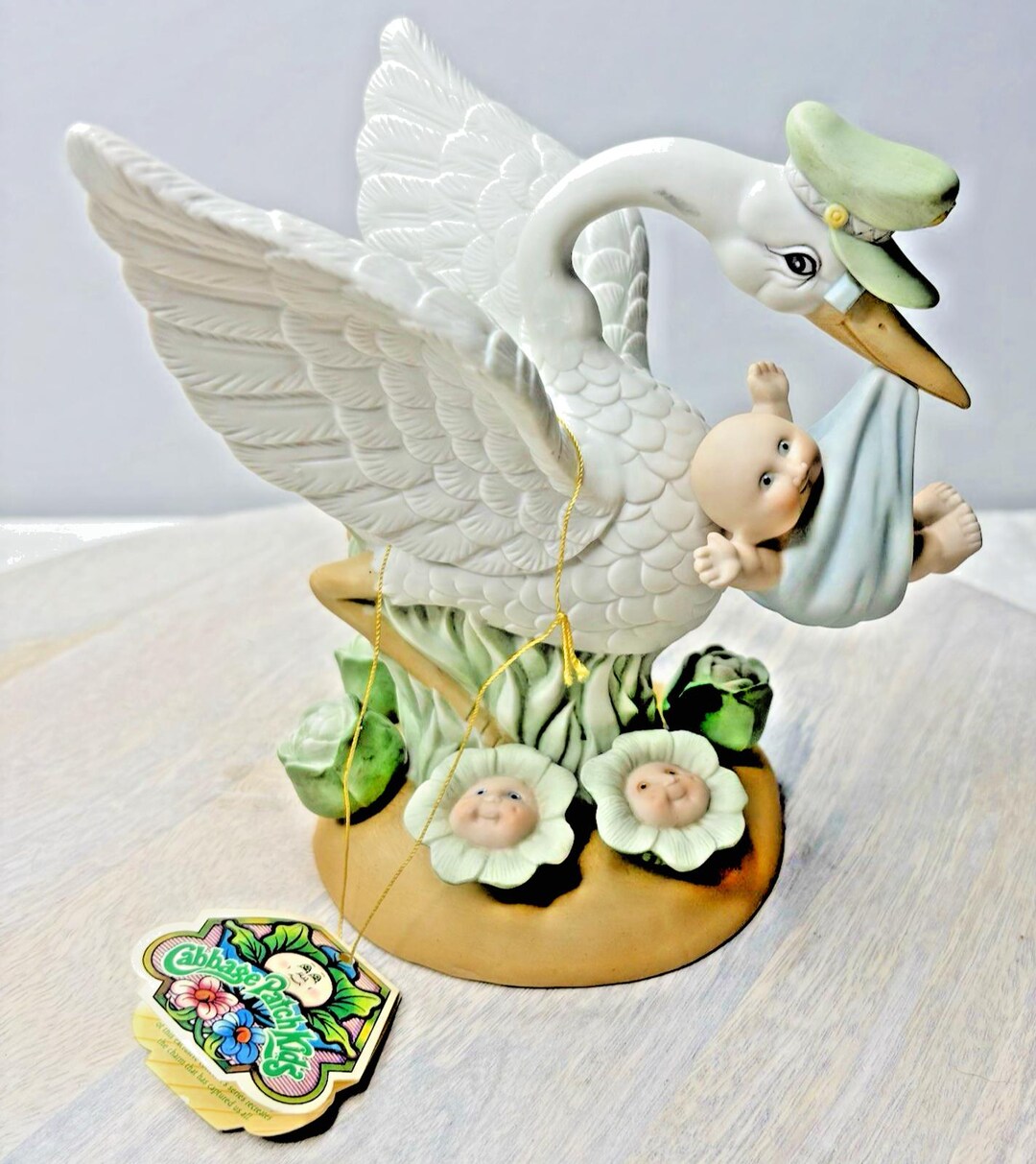 Vintage 1984 Cabbage Patch Kids Special Delivery Stork Porcelain ...