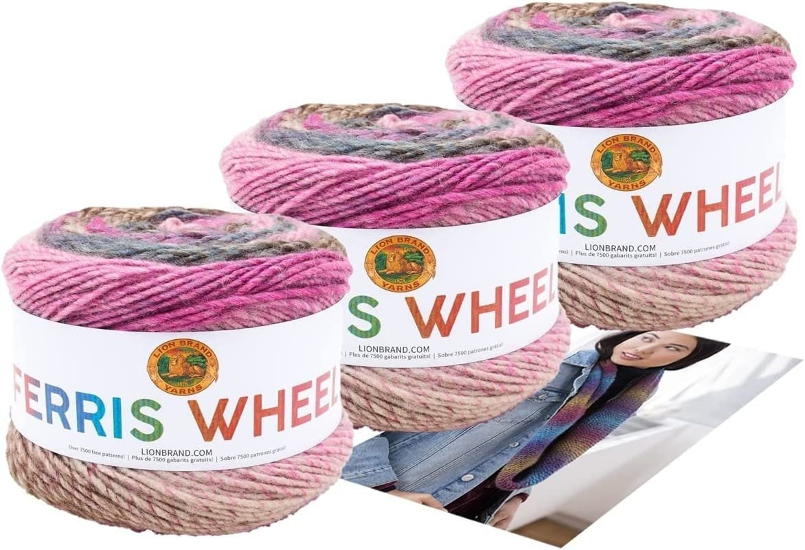 Lion Brand Yarn Ferris Wheel 3 Pack With Pattern - Etsy