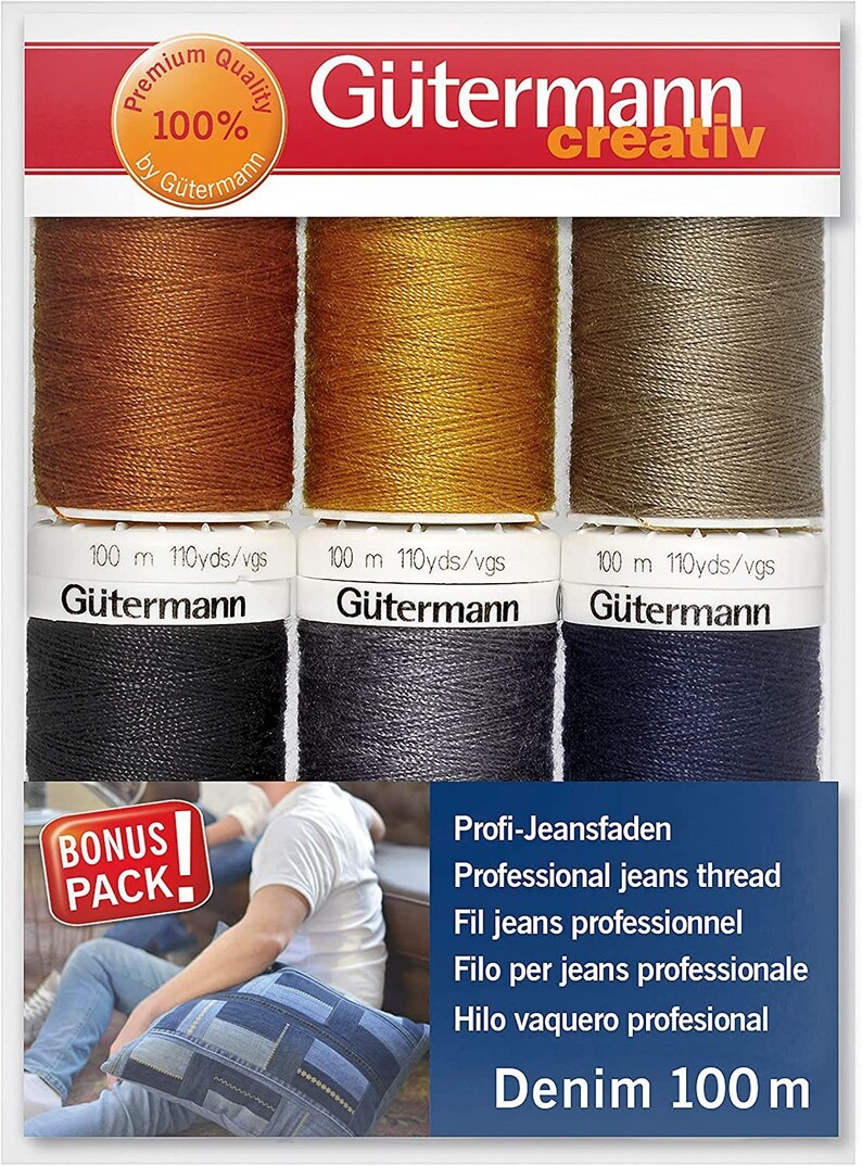 Gutermann Thread Denim 6 SPLS Denim Multicoloured - Etsy