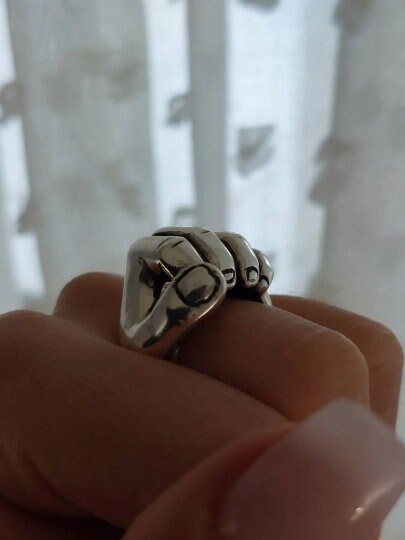 Silver Fist Ring, Power Symbol Ring, Hand Ring, Sterling Silver, Fist ...