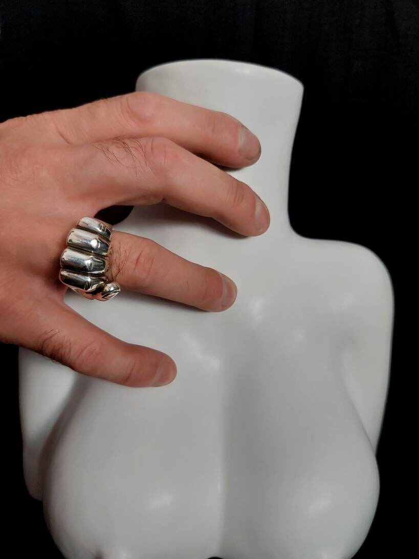 Silver Fist Ring, Power Symbol Ring, Hand Ring, Sterling Silver, Fist ...