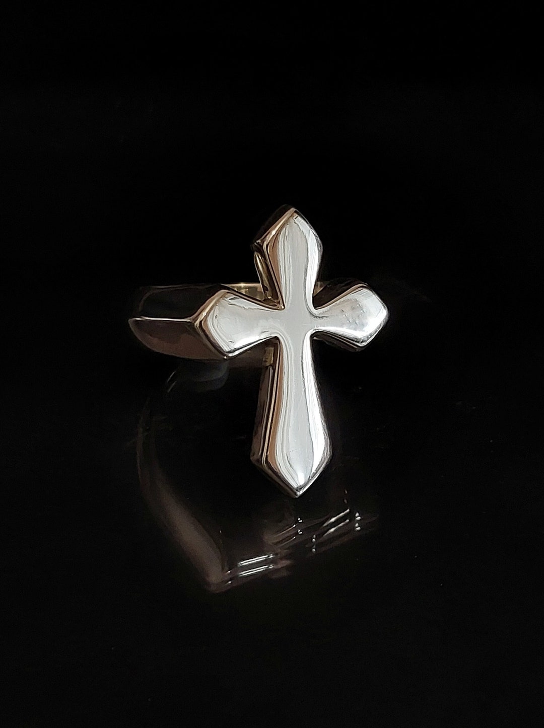 Men Cross Ring, Cross Signet Ring, Religious Jewelry, Solid Sterling ...