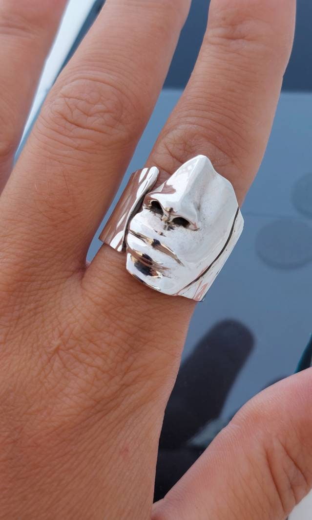 Ancient Face Ring Statue Ring Sculpture Ring Unique Ring - Etsy