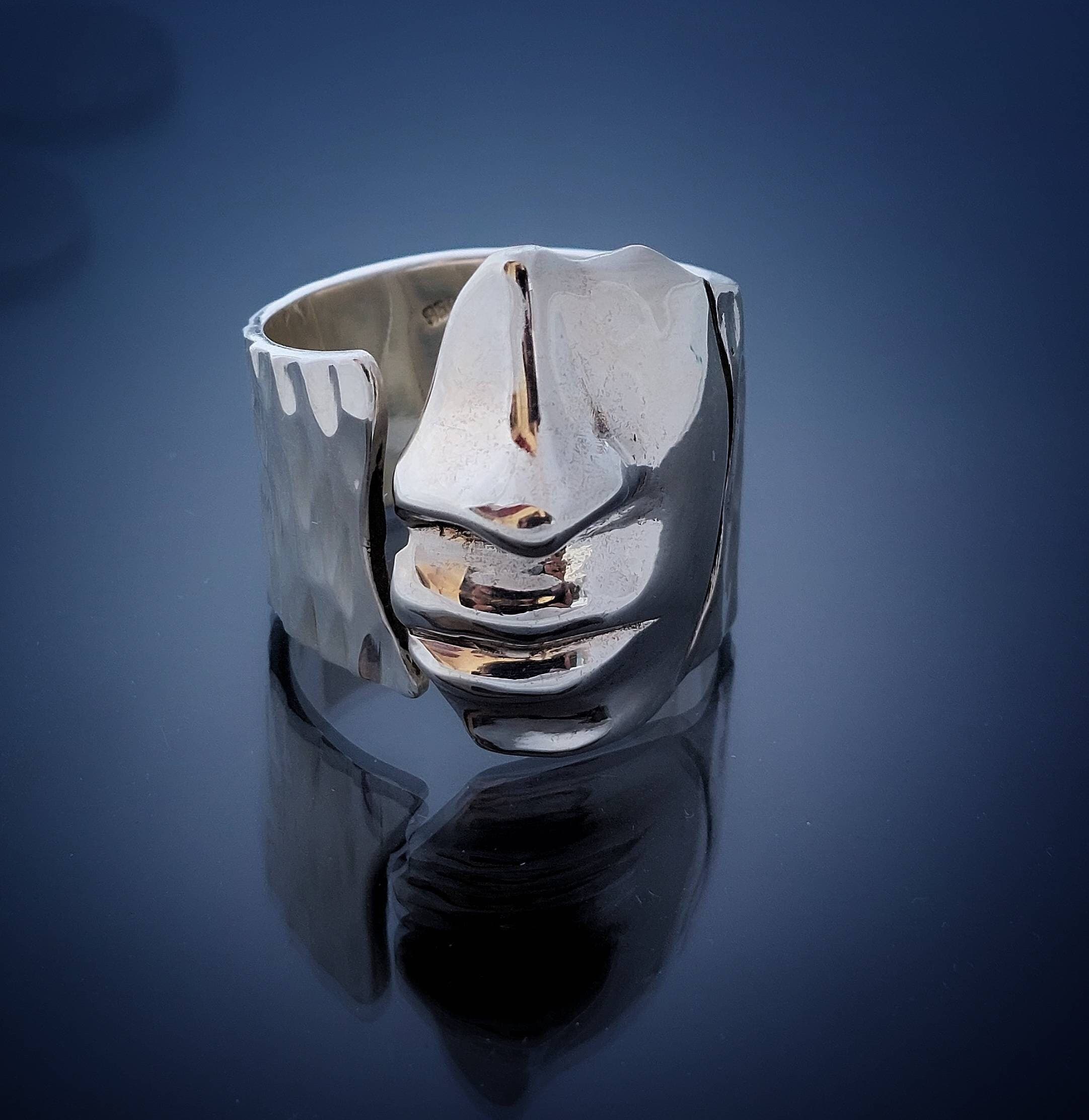 Ancient Face Ring Statue Ring Sculpture Ring Unique Ring - Etsy