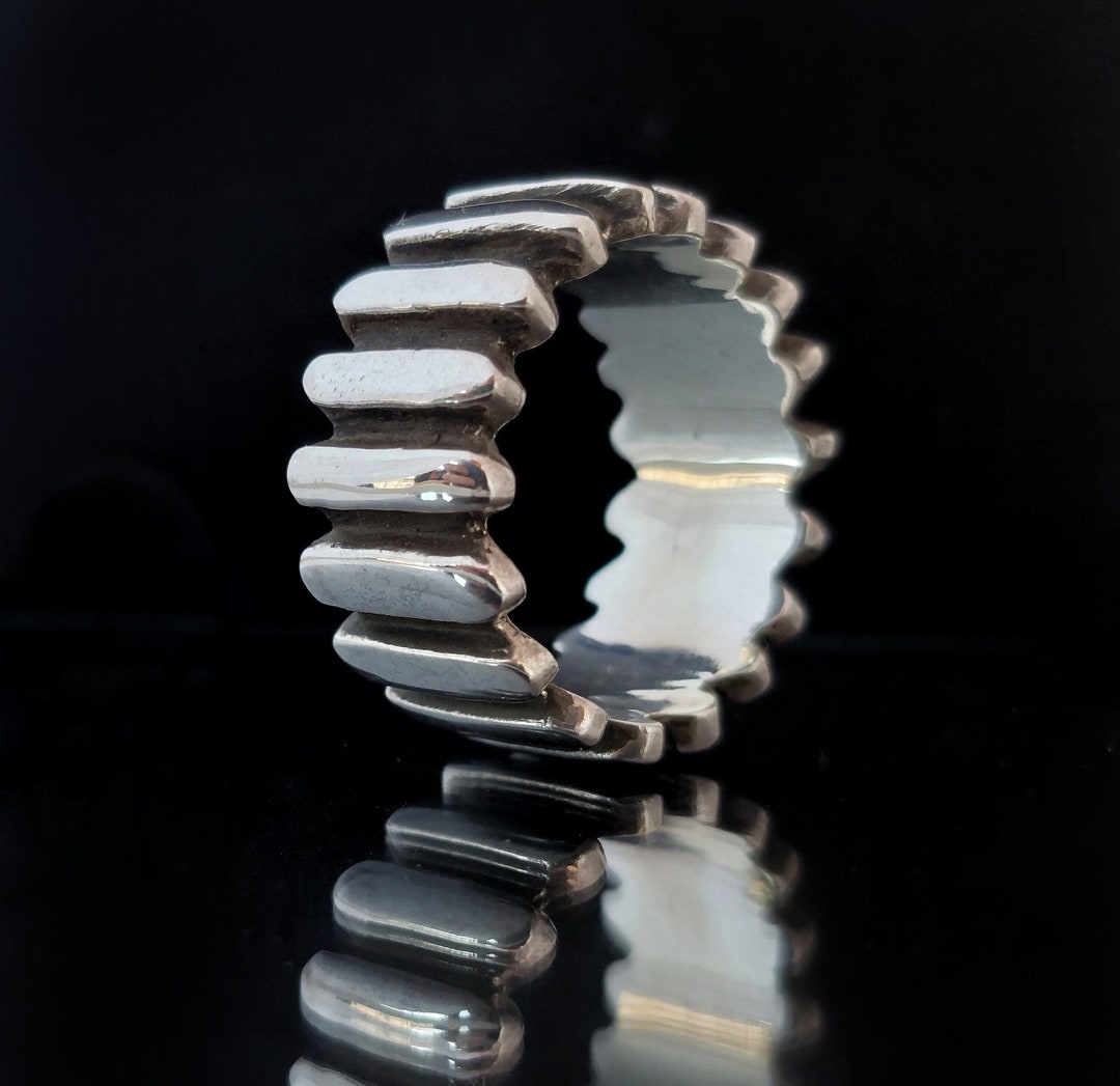 Chunky Silver Band Ring, Thick Band Ring, Heavy Silver Ring, Solid ...