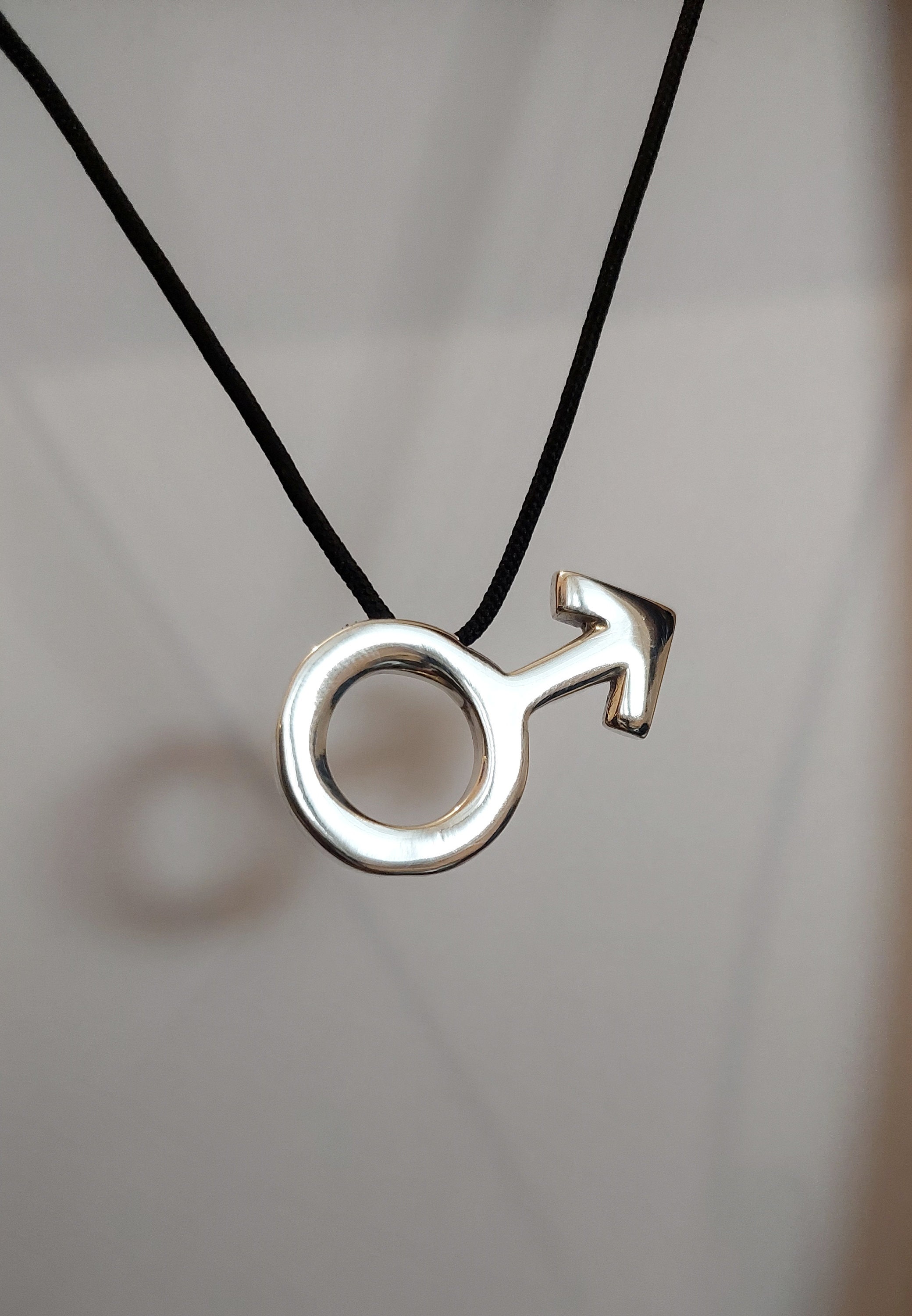 Male Symbol Pendant Mars Symbol Necklace Man Symbol Solid - Etsy
