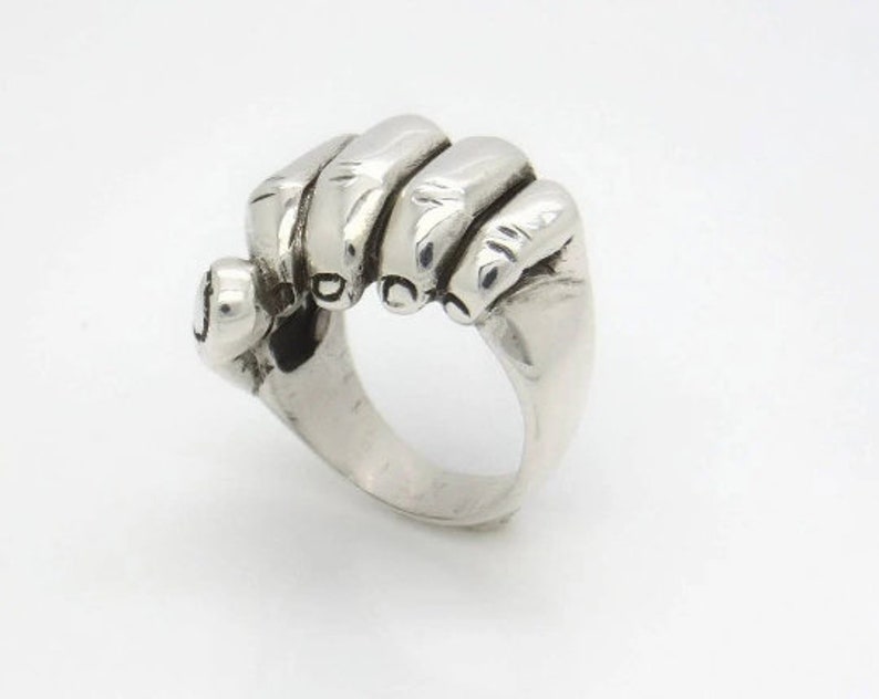 Silver Fist Ring, Power Symbol Ring, Hand Ring, Sterling Silver, Fist ...